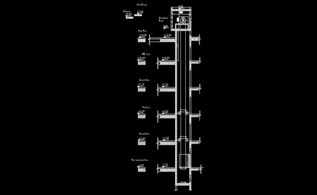 Elevator Pit Section Plan And Installation Drawing Details Dwg File