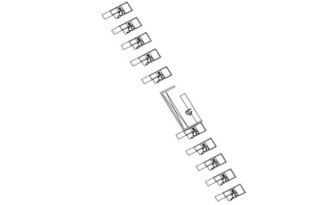 Office layout plan in AutoCAD 2D drawing, CAD file, dwg file