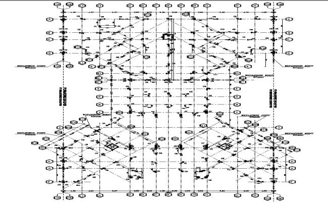 Pillar section of a structural part layout plan in 2dAutocad DWG file.
