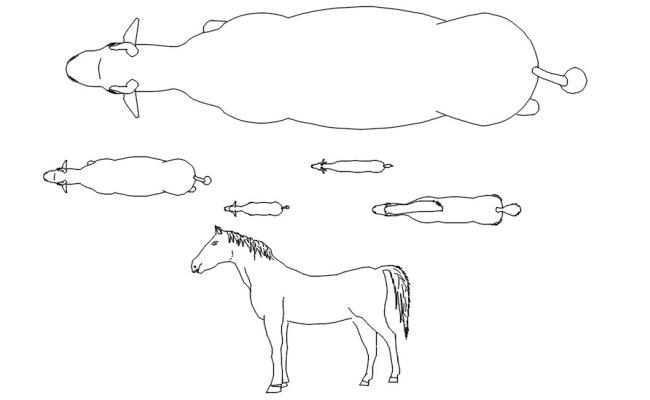 2D CAD blocks of horse design in AutoCAD drawing, CAD file, dwg file