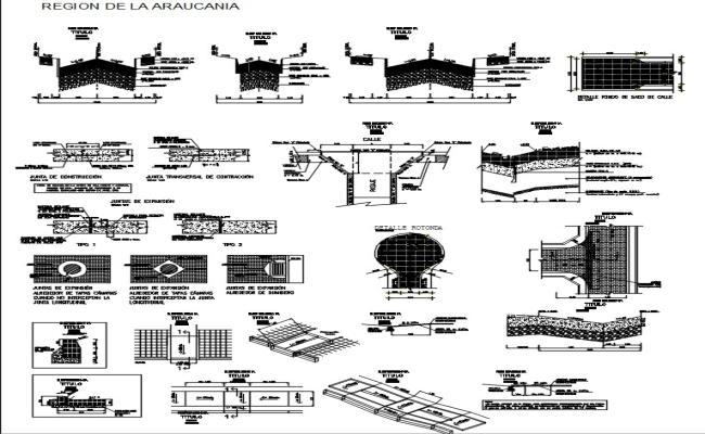 Detailed sections of soil aggregate subbase designs in AutoCAD 2D ...