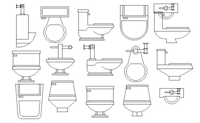 Cross section of toilet block in detail AutoCAD drawing, CAD file, dwg file