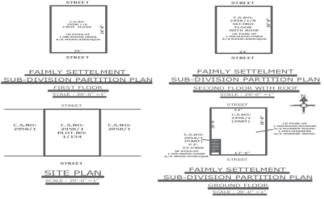 AutoCAD DWG Family Settlement Plan with Site Layouts