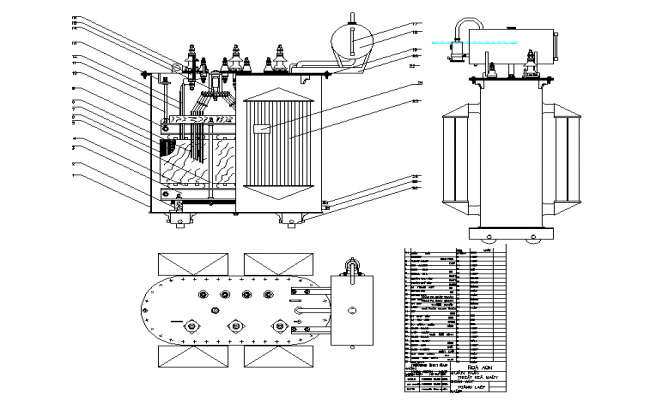 Mechanical Machine Design Top View Elevation Detail Drawing