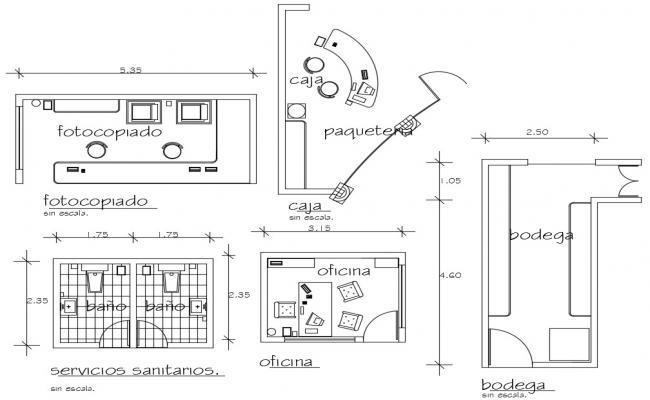 Corporate office CAD files furniture and interior DWG