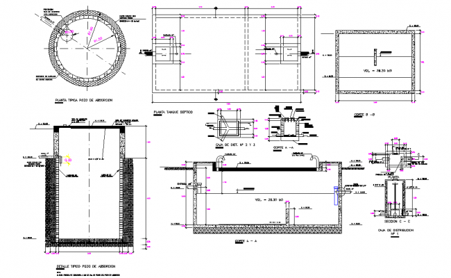 Drilled Well Plan With Tank And Pump In Dwg 19089 Kb Cad Library
