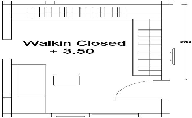 Ground floor plan of a bungalow in AutoCAD, dwg file.