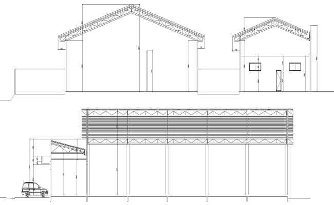 Cross Section Of The Factory Design In Autocad 2d Drawing Cad File Dwg File
