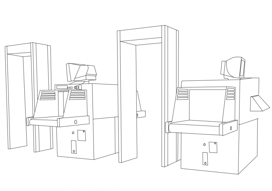 access control gate dwg