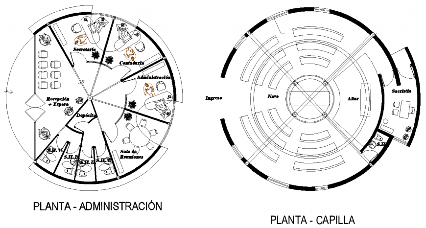 circular building plan dwg