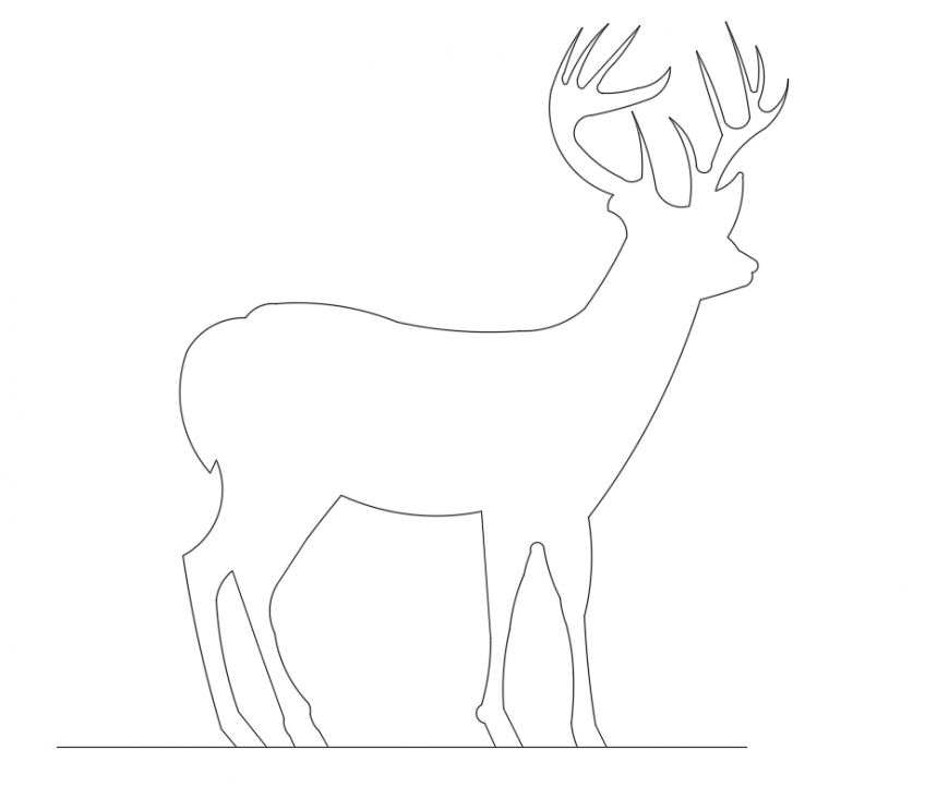 deer side view drawing
