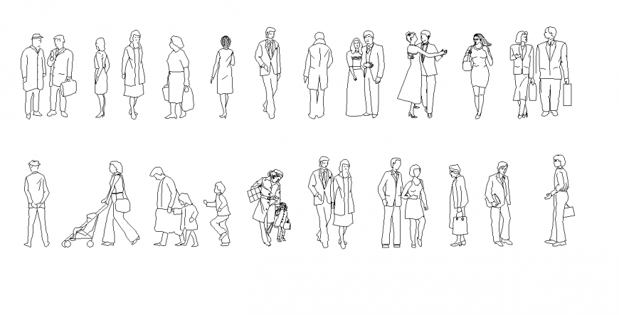 2d Autocad People Cad Blocks Drawing Free Download Cadbull