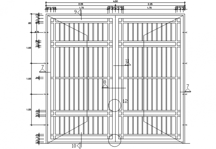 double door drawing elevation
