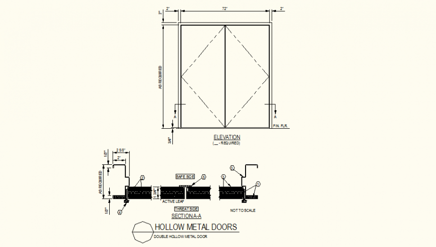 double leaf door drawing