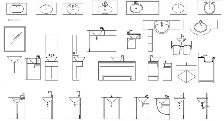 bathroom sink elevation drawing