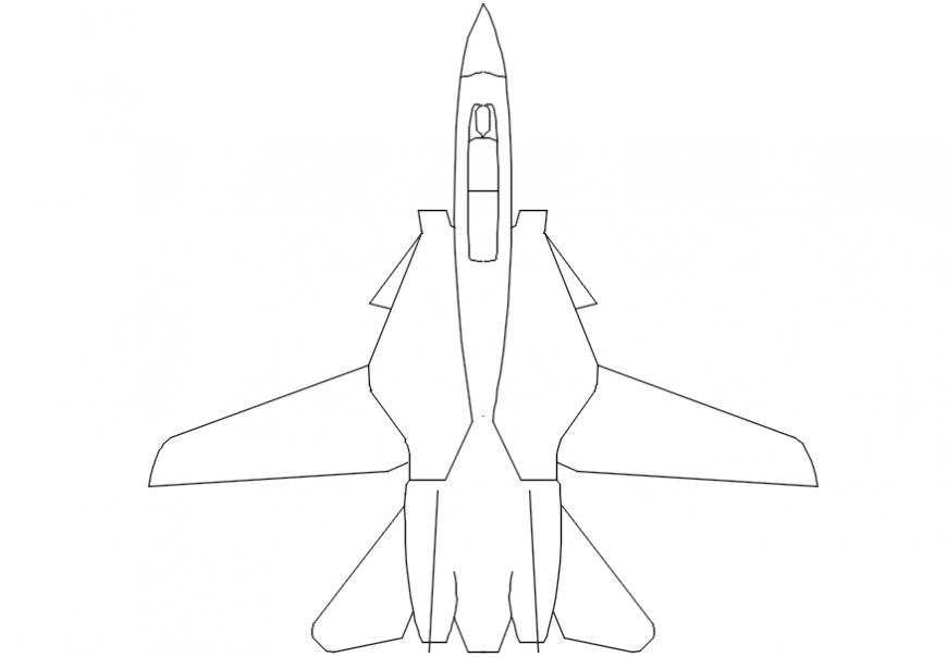 simple plane drawing top view