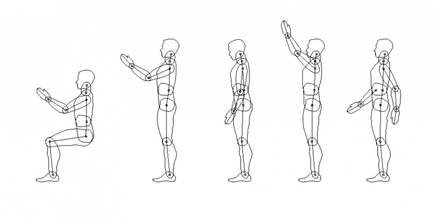 human side view cad block