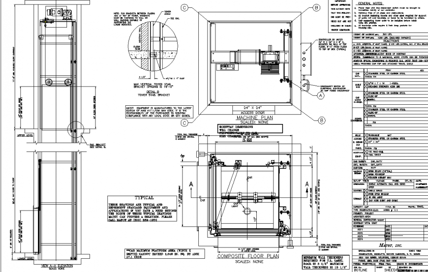 elevator floor plan drawing