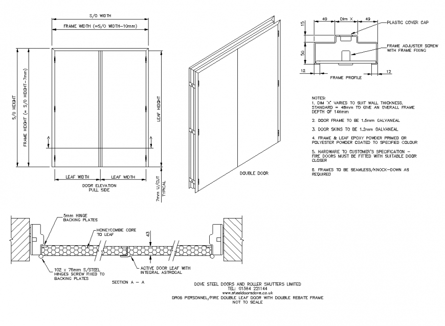 double leaf door drawing