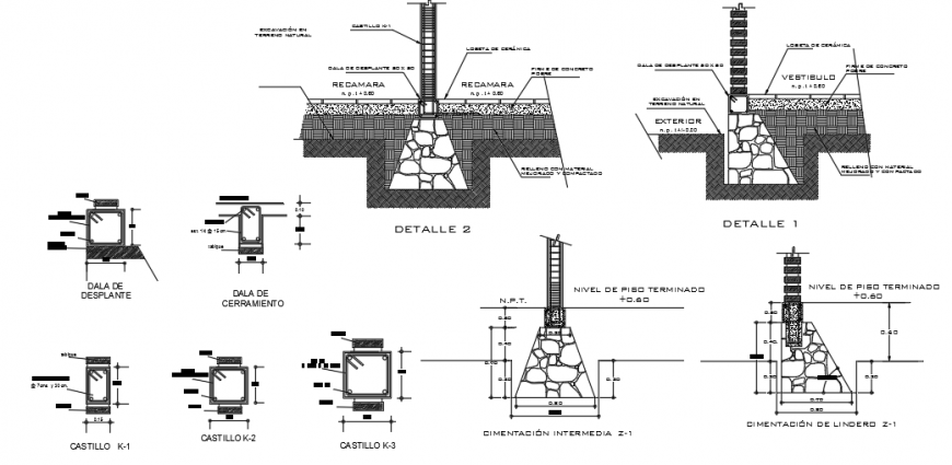 building foundation section drawing