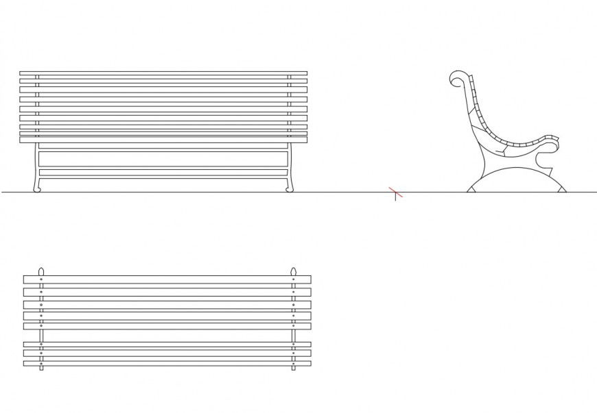 garden bench plan view