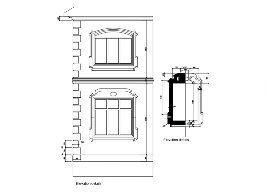 window front view drawing