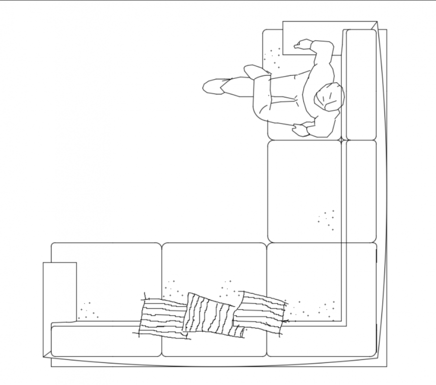 sofa plan view dwg