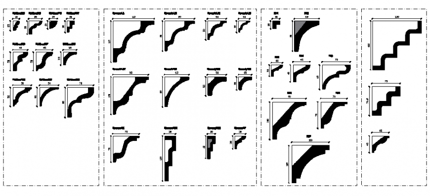 cornice design cad block