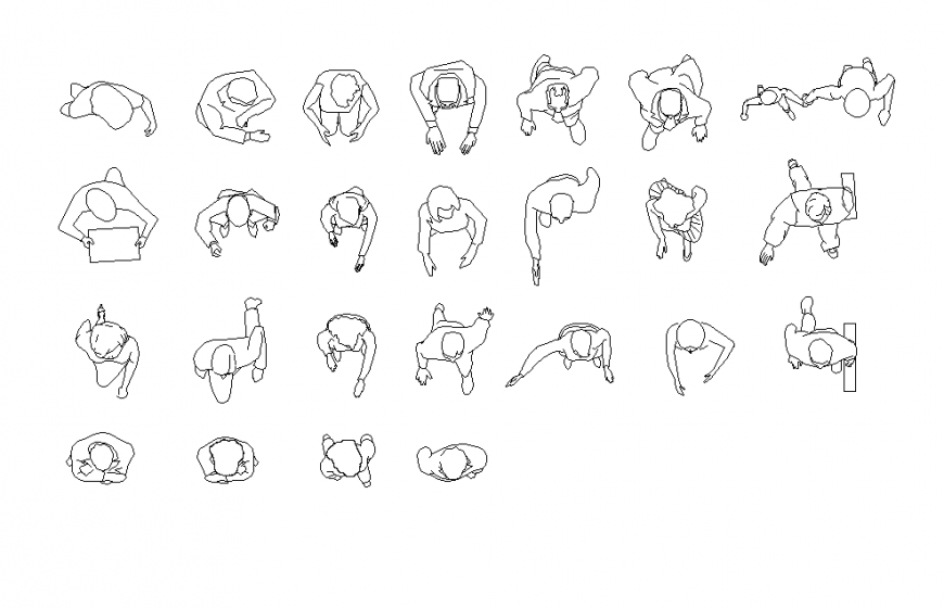 human front view cad block