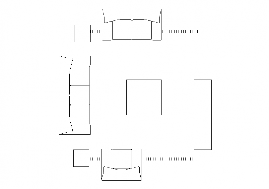 sofa plan view cad block