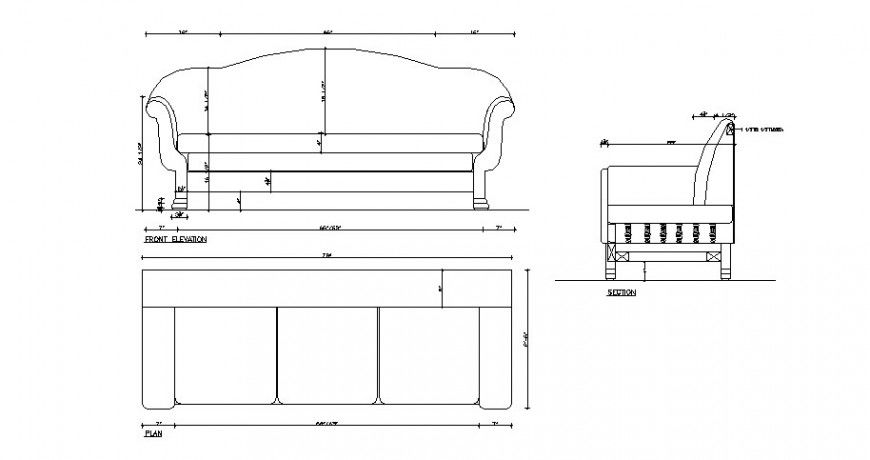 sofa drawing plan