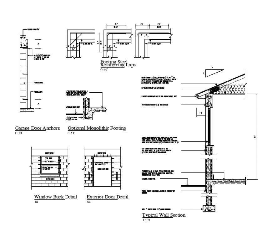 Wall Section Detail Drawing Typical Wall Section Detail Plan For