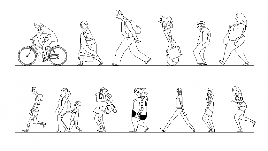 person walking plan view