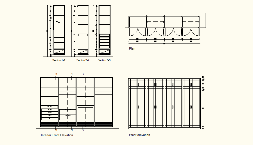 Bench Plan Elevation And Section Detail Dwg File Cadbull