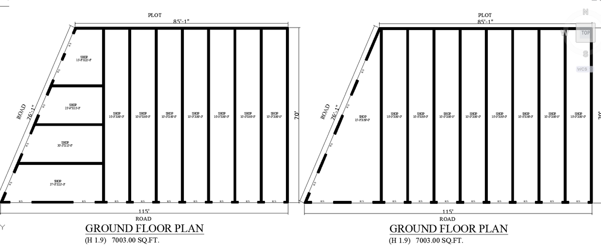 Commercial Layout AutoCAD DWG Plan with Shop Units