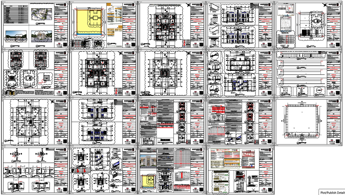 Residential Building Architectural Plan With Site Layout