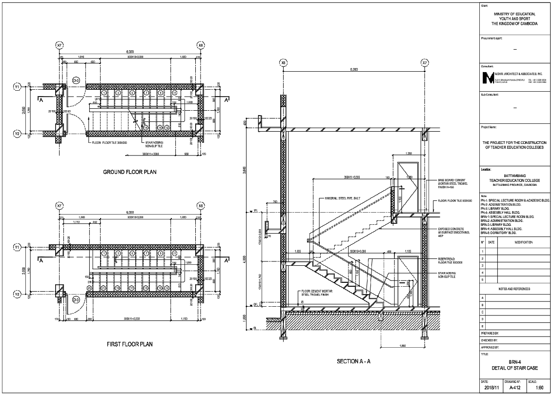 Straight Staircase CAD Design 3D AutoCAD DWG File