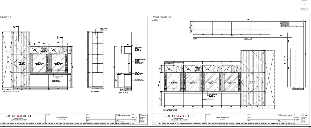 Kitchen and Wardrobe Interior Cabinet Elevation Section