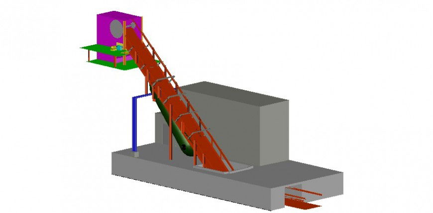 3 d cad drawing of Driver inclined auto cad software