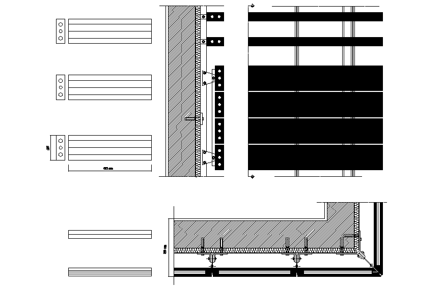 Furniture cub board plan, elevation and section autocad file