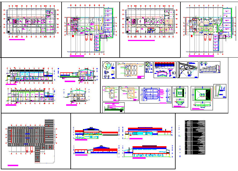 Complete Barnlayout CAD DWG Plan with Sections and Details