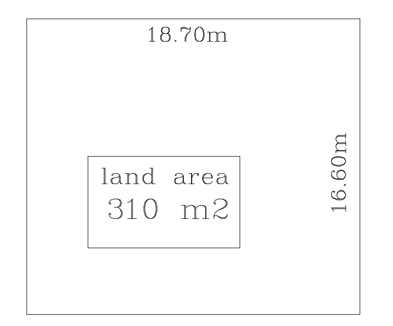 18x16m residential land area layout drawing