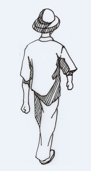 2D Walking Man DWG Block for Architectural Plan Design