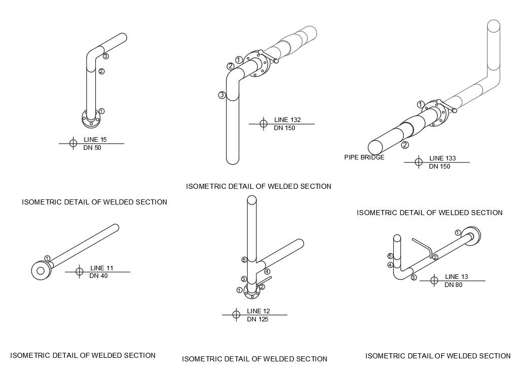 2d Cad Drawing File Has The Isometric View Of Welded Section Download The 2d Autocad Dwg