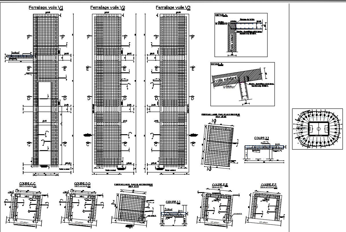 2d Design Of Elevator Reinforcement In Autocad Drawing Cad File Dwg File