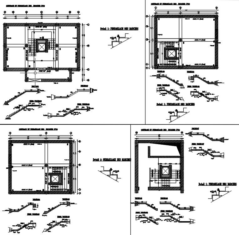 2d Drawing Of Formwork And Reinforcement Of Stairs In Autocad Cad File Dwg File