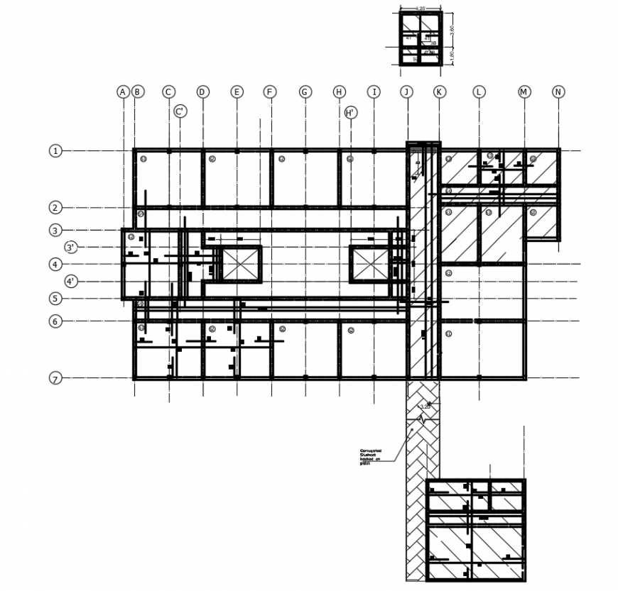 2d cad drawing of first-floor slab autocad software