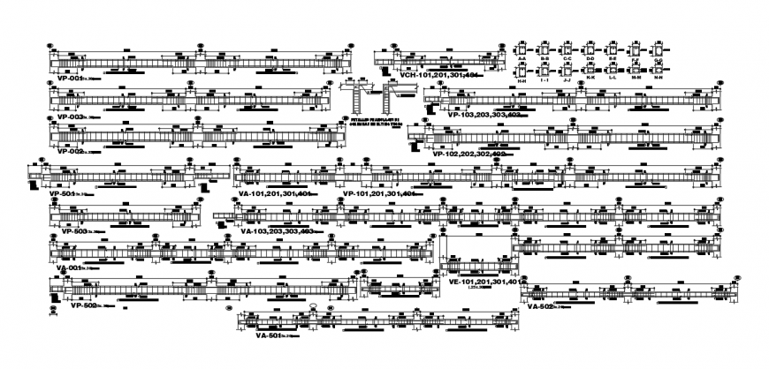 2d cad drawing of Slab and beams autocad software