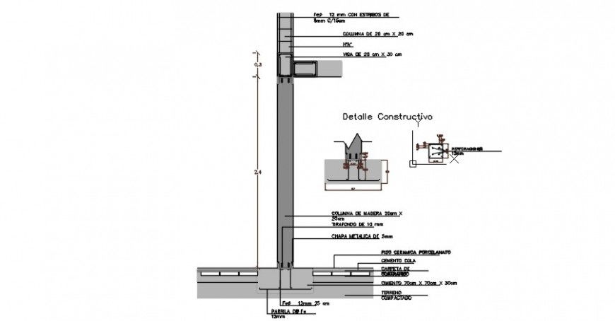 2d Cad Rcc Footing Structure Details In Autocad Software File
