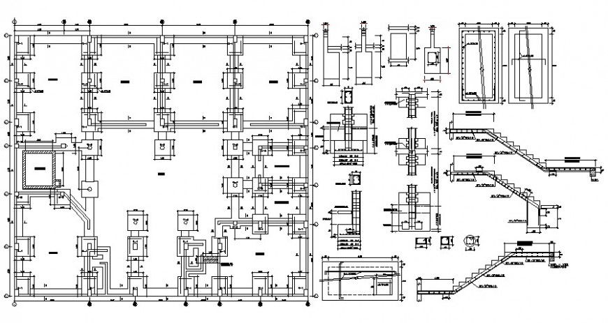 2d Cad Rcc Structural Units Detailing Drawing In Autocad Software File
